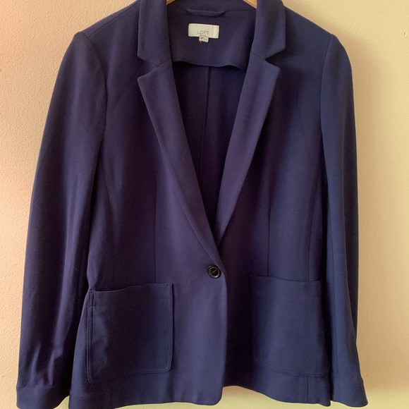 LOFT | Jackets & Coats | Navy Blue Loft Relaxed Blazer With Pockets ...
